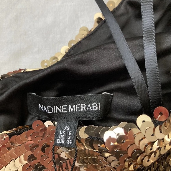 NADINE MERABI | Dresses | Nadine Merabi Womens Celia Gold Dress Size Xs ...
